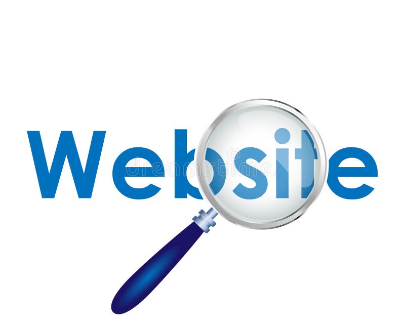 Website Text Focused with Magnifying Glass Vector Stock Illustration ...