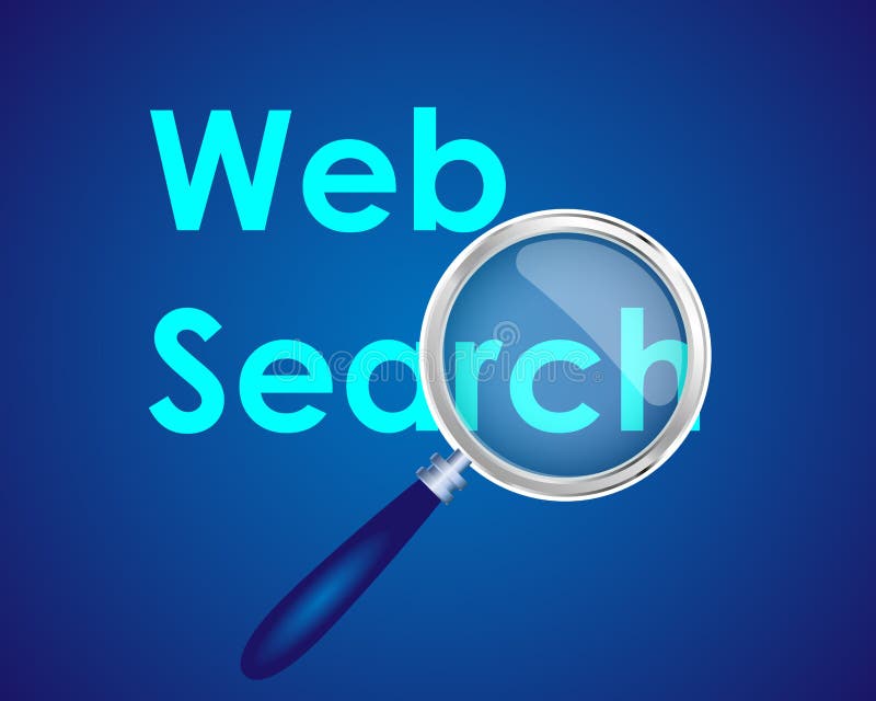 Web Search Text Focused with Magnifying Glass Vector Stock Illustration ...