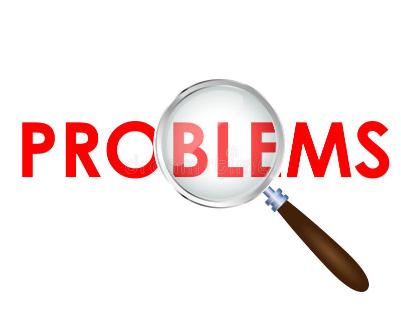 Problems Text Focused with Magnifying Glass Vector Stock Illustration ...