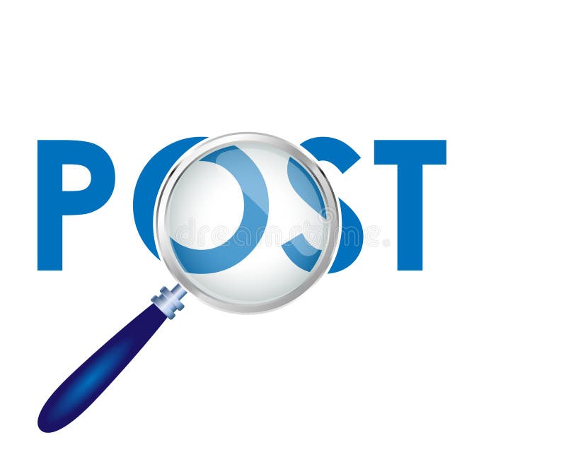 Post Text Focused with Magnifying Glass Vector Stock Illustration ...
