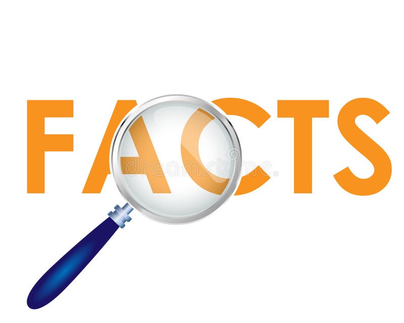 Facts Text Focused with Magnifying Glass Vector Stock Illustration ...