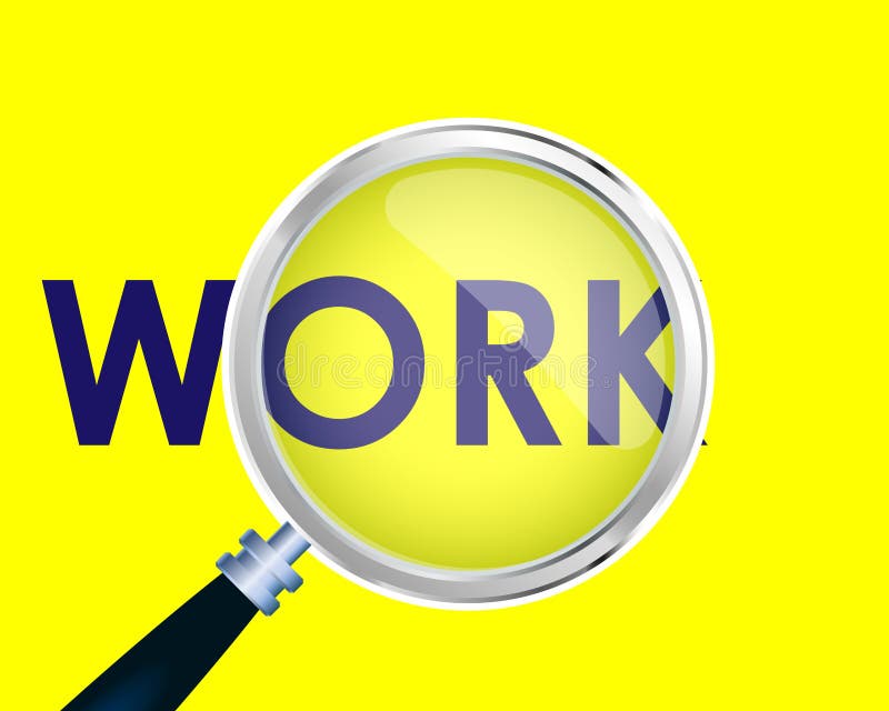 Work Text Focused with Magnifying Glass Vector Stock Illustration ...
