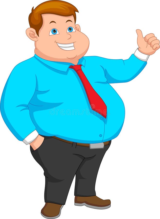 Cartoon Fat Big Boss Thumbs Up Stock Vector - Illustration of manager ...