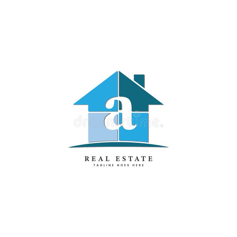 A Letter Real Estate Logo, Vector House Shape Template for Property ...
