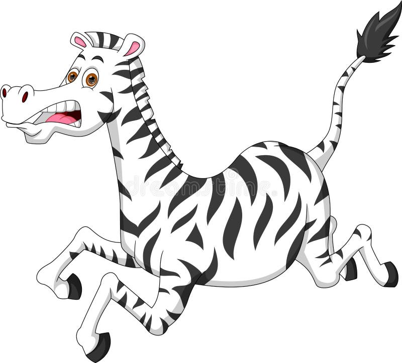 Cartoon Zebra Running Scared Stock Vector - Illustration of mascot ...