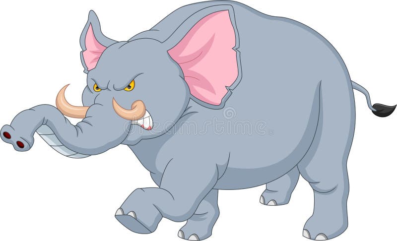 Angry elephant cartoon stock vector. Illustration of grey - 264812234