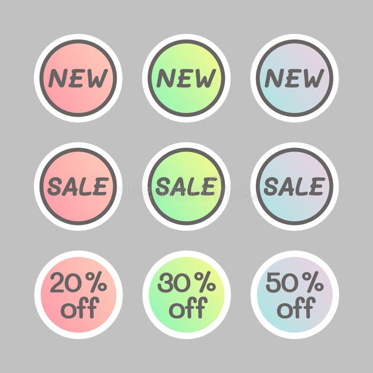 Sale Stickers. Bright Set of Discount Lables, Promotional Badges, Price ...
