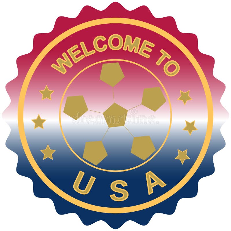 Welcome To USA Colorful Gradient Brush Design Seal Stock Illustration ...