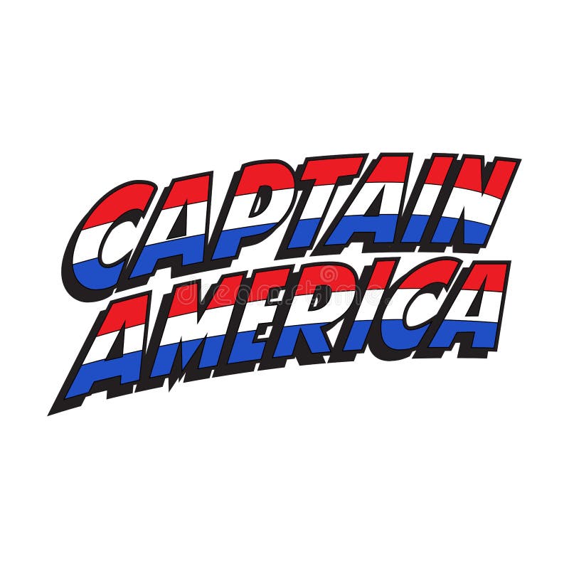 Captain America Text in Poster Stock Vector - Illustration of vector ...