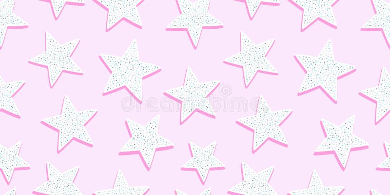 Pink Star Shape Seamless Pattern Illustration Stock Vector ...