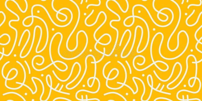 Fun Line Doodle Seamless Pattern Stock Vector - Illustration of fashion ...
