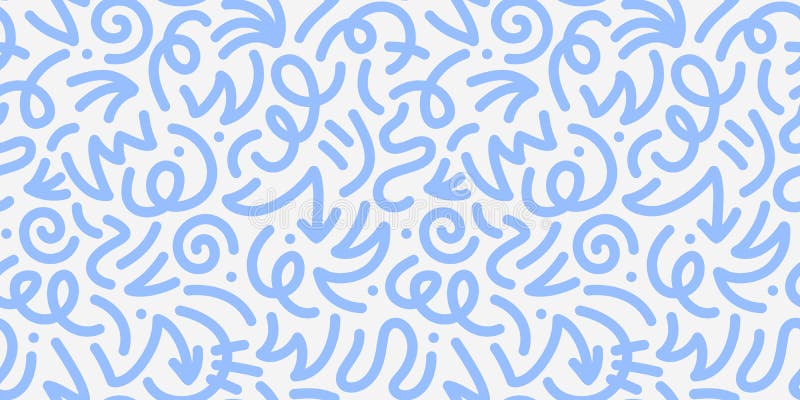 Fun Line Doodle Seamless Pattern Stock Vector - Illustration of line ...