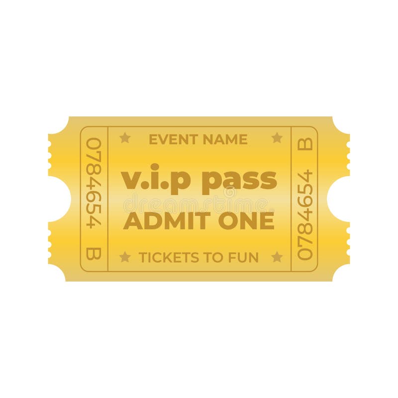 Golden Tickets Coupon Blank Simple Design Template Vector Illustration ...