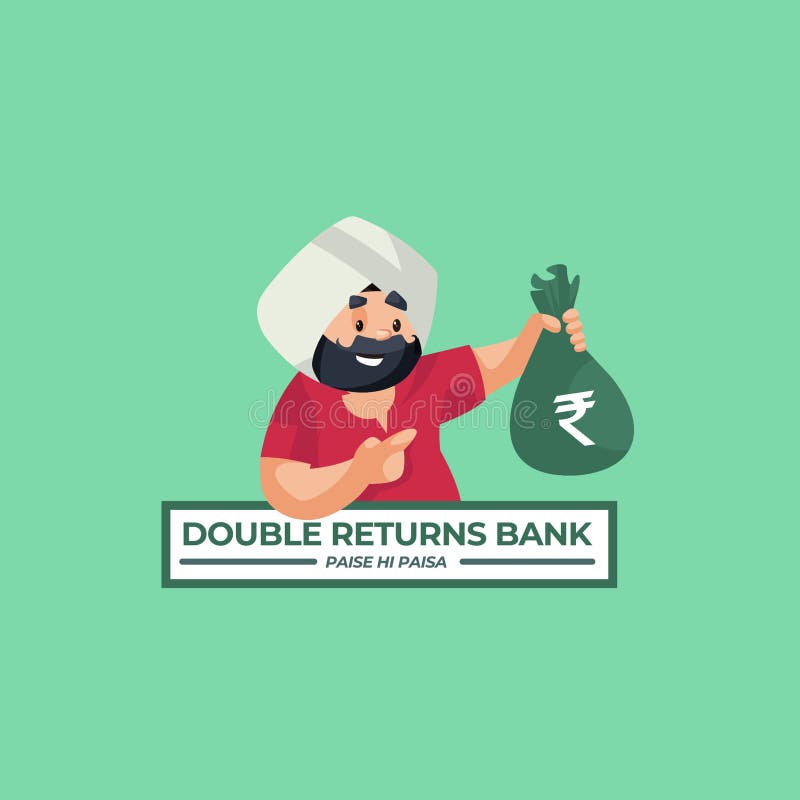 Double Returns Bank Indian Vector Mascot Logo Stock Vector ...