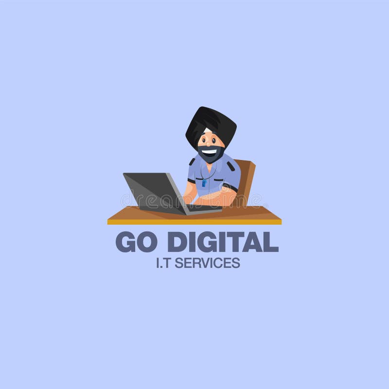 Go Digital Indian Vector Mascot Logo Stock Vector - Illustration of ...