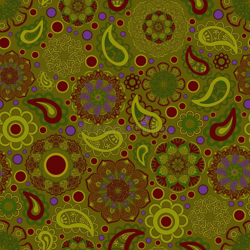 Boho Style Ornamental Pattern, Fashionable, Colourful Pattern, Green ...