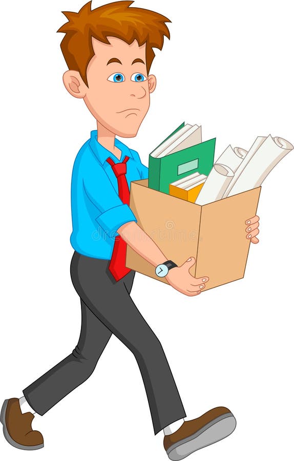 Sad Employee Fired from Job Cartoon Stock Vector - Illustration of ...