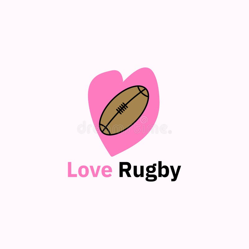 Rugby Ball and Heart Logo stock vector. Illustration of funny - 266795562