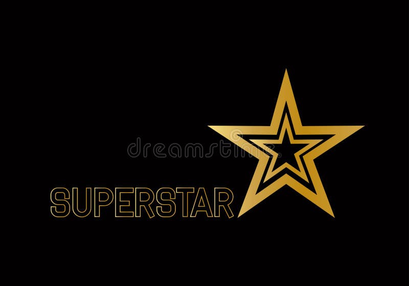 Gold Superstar logo stock vector. Illustration of superstar - 267023012