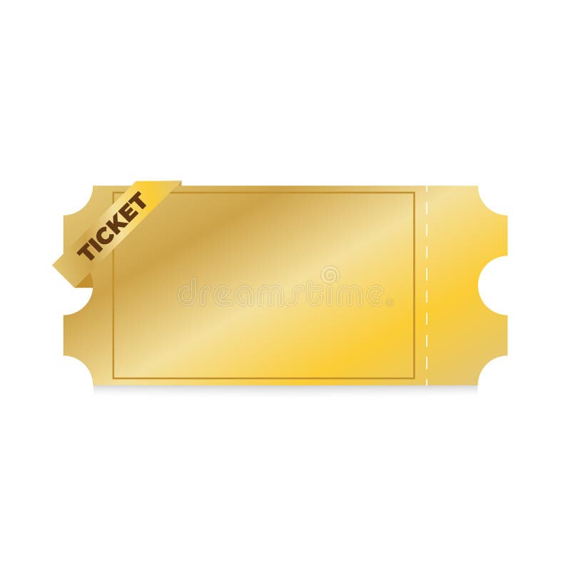 Gold Ticket Icon. Realistic Illustration of Gold Ticket Icon for Web ...