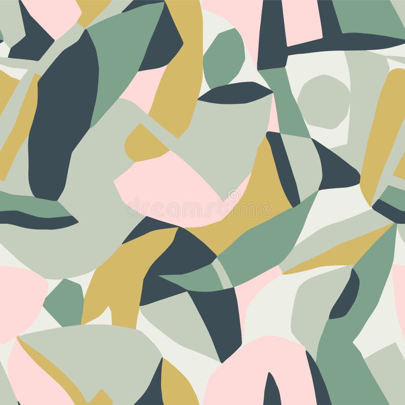 Vector Abstract Geometric Shapes Illustration Seamless Repeat Pattern ...