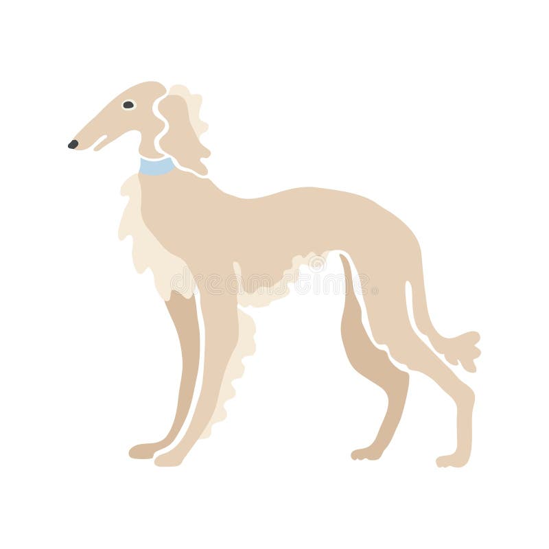 Borzoi - Stylized Hand Drawn Vector Illustration. Stock Vector ...