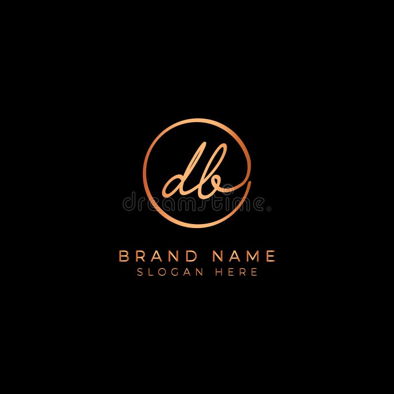 D, B, DB, Initial Letter Handwritten and Signature Vector Logo ...