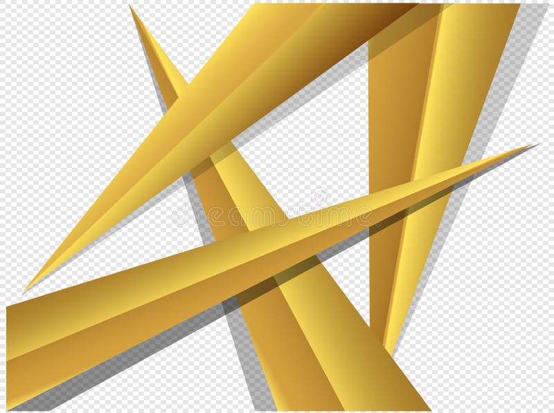 Yellow Triangular Shapes - Illustration - Isolated on Transparent ...