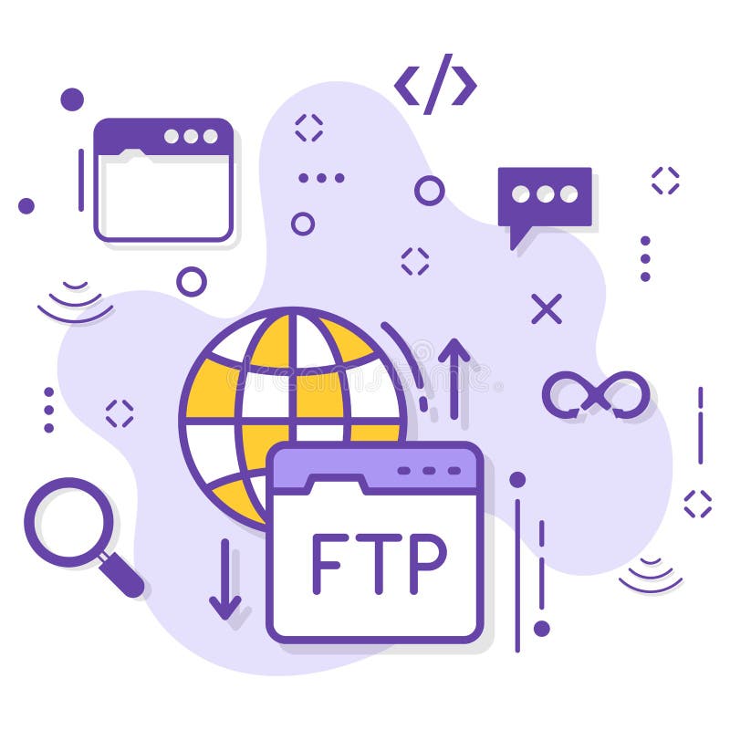 Public and Private FTP Concept Stock Illustration, File Transfer ...