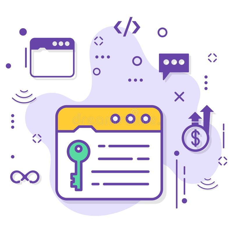 SSL Protected Webpage Sign Stock Illustration, Server and Browser ...