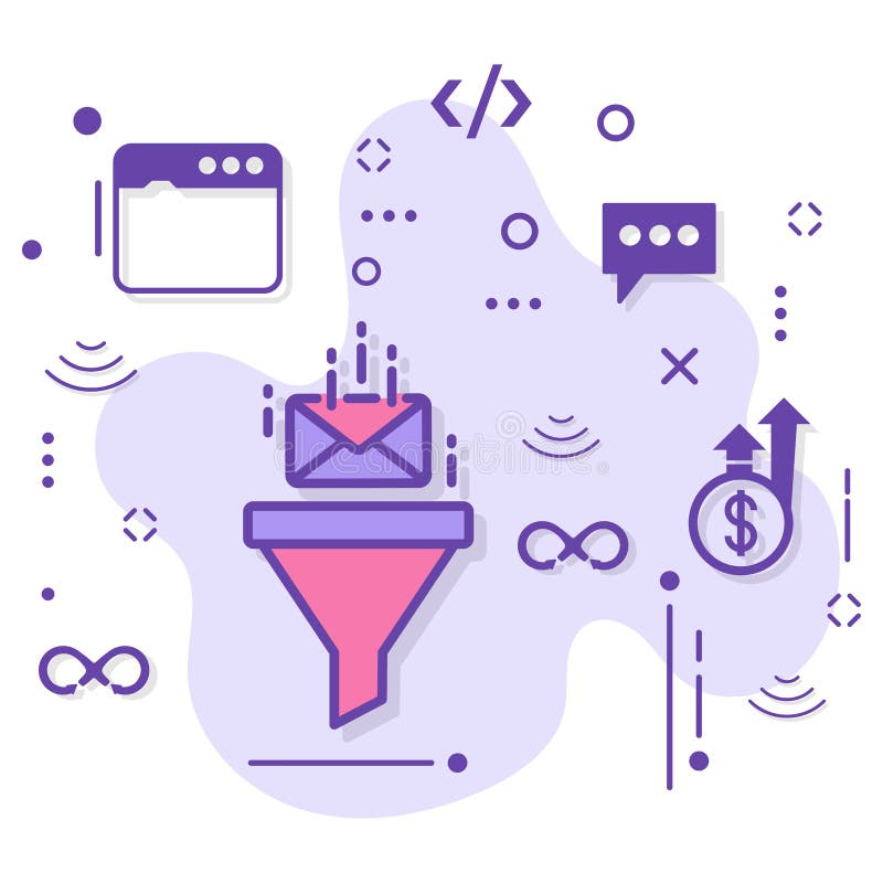 Email Outbound Filter Concept, Spam Inbound Junk Checker Vector Icon ...