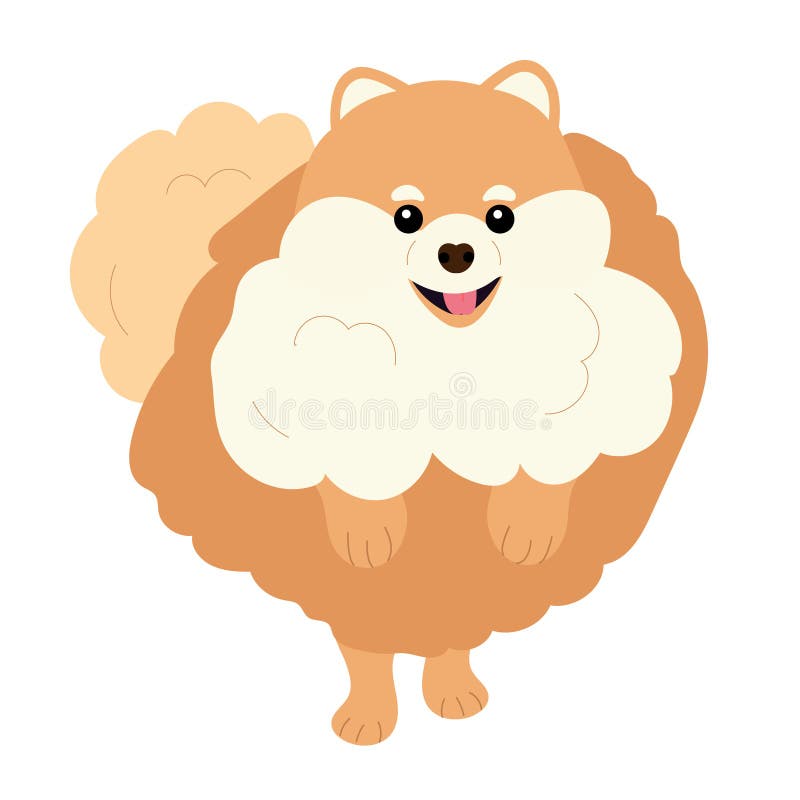 Happy fluffy dog stock illustration. Illustration of character - 267925737
