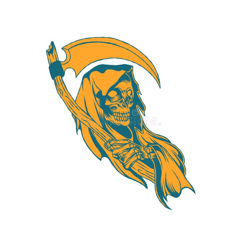 Illustration of Grim Reaper with Vintage Color Design Stock Vector ...