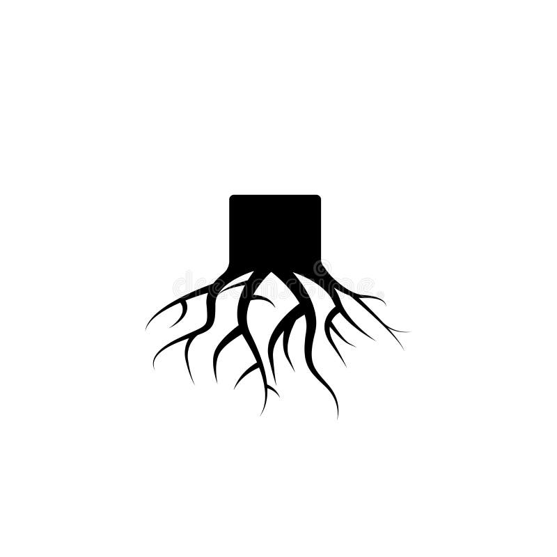 Tree root vector icon stock vector. Illustration of environment - 268059667