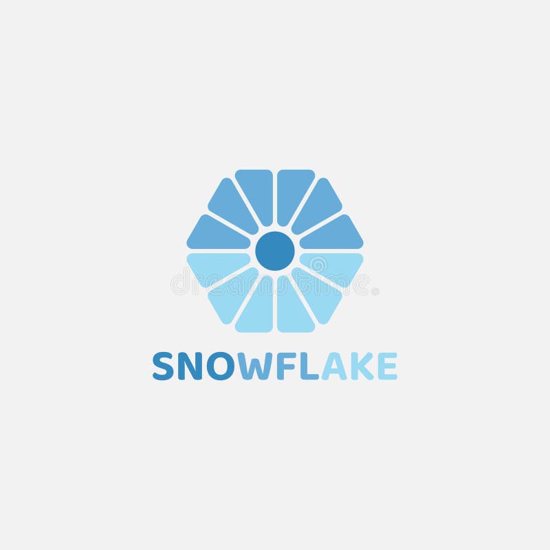 Flower Shaped Snowflake Logo Stock Vector - Illustration of greeting ...