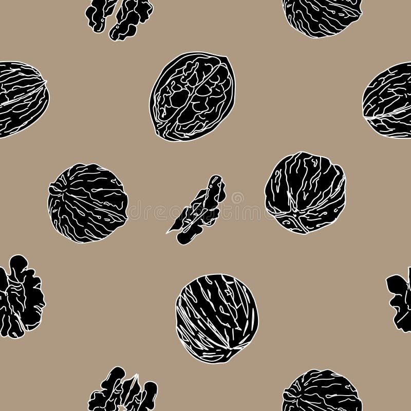 Seamless Pattern. Vector Graphics. a Set of Nuts. Stock Vector ...