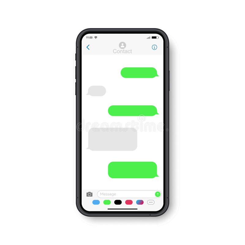 Moder Smartphone with Messenger Chat Screen. Stock Illustration ...