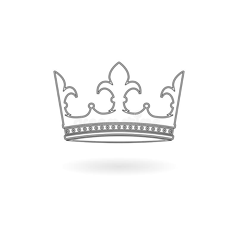 Black Outline Crown Icon stock vector. Illustration of coronation ...