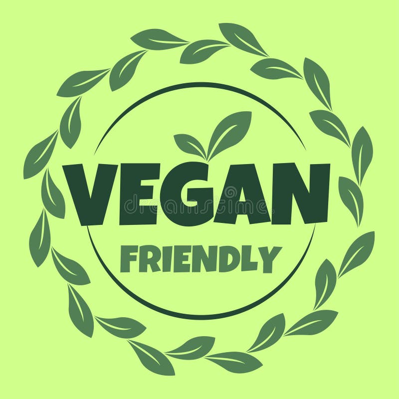 Healthy Vegan Food. Icon Design with an Inscription "Vegan Friendly ...