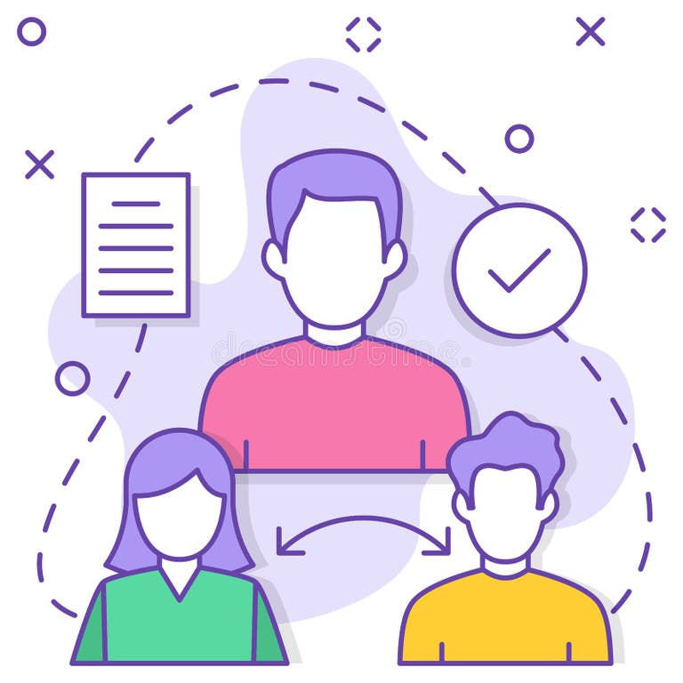 Relationship between Two or More Individuals Vector Design, Management ...