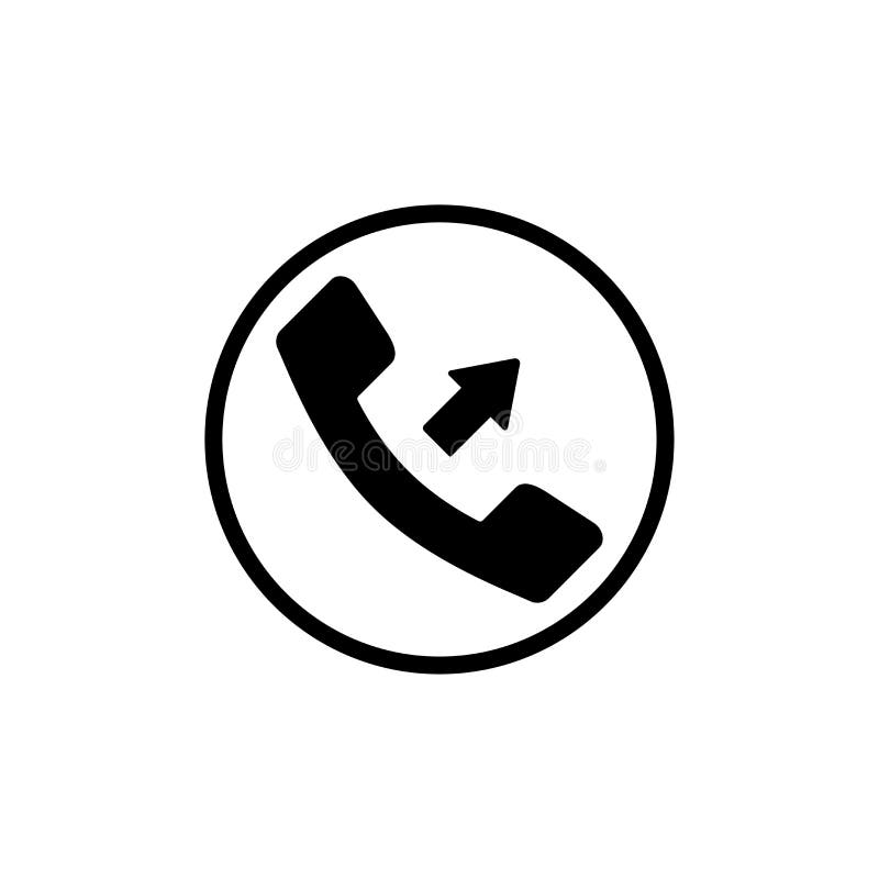 Outgoing Call Phone Monoline Vector Logo Icon in Trendy Flat Style ...