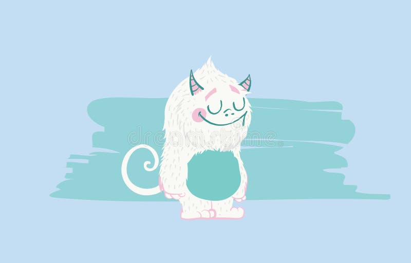 Cute Monster Character, Snow Plush Creature. Urban Cartoon Vector ...