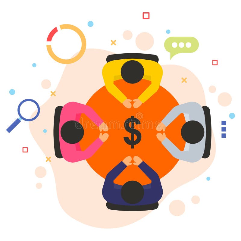 Group Around Table Icon Stock Illustrations – 308 Group Around Table ...