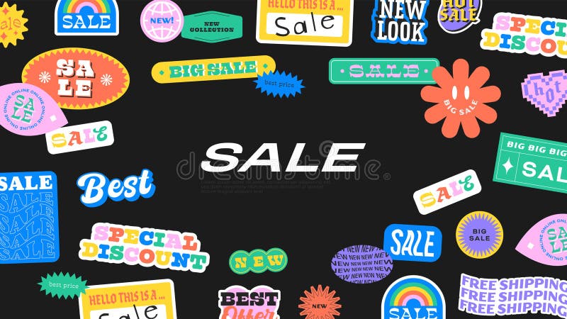 Web Sale Background Template for Trendy Business Discount Stock Vector ...