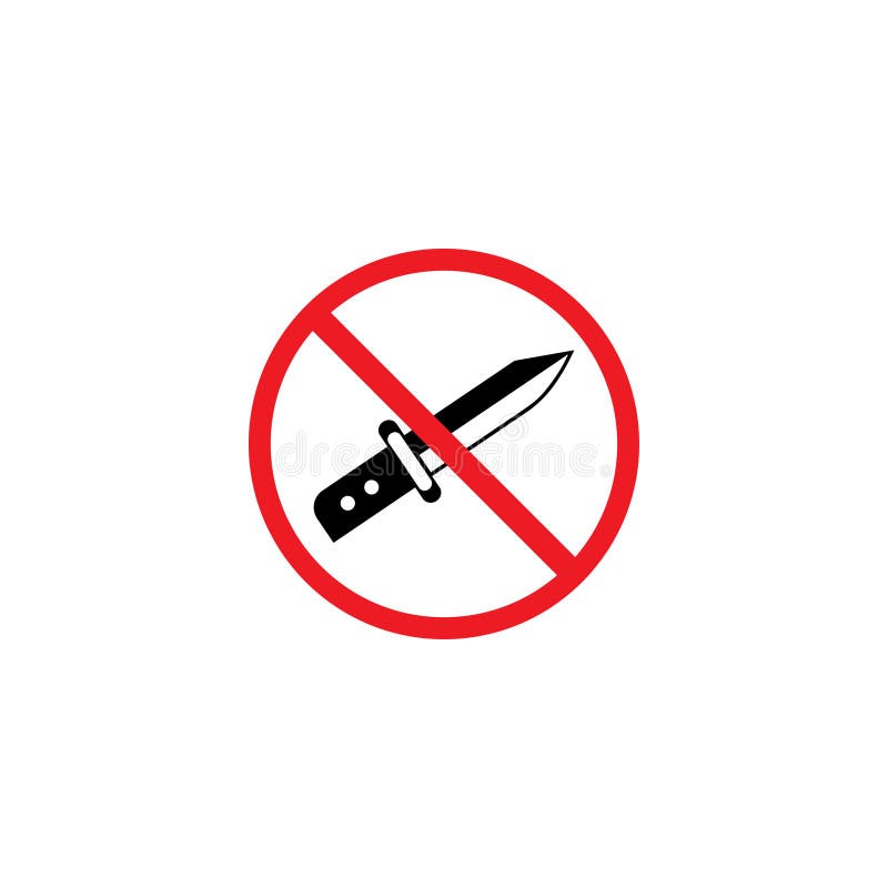 Icon Vector No Weapon Prohibited from Carrying Sharp Weapons Stock ...