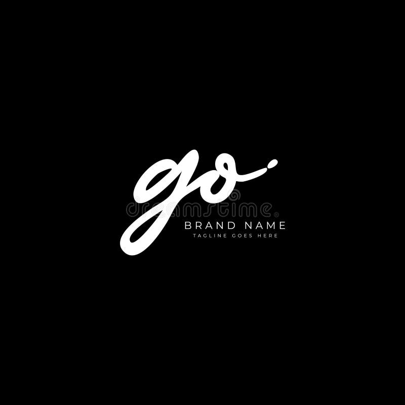 G, O, GO Initial Letter Handwritten and Signature Vector Logo. Business ...