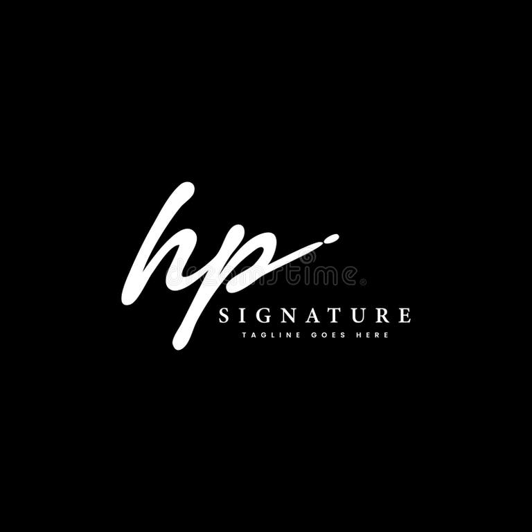 H, P, HP Initial Letter Handwritten and Signature Vector Logo. Business ...
