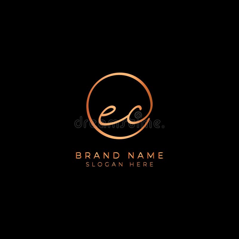 E, C, EC Initial Letter Handwritten and Signature Vector Logo. Business ...