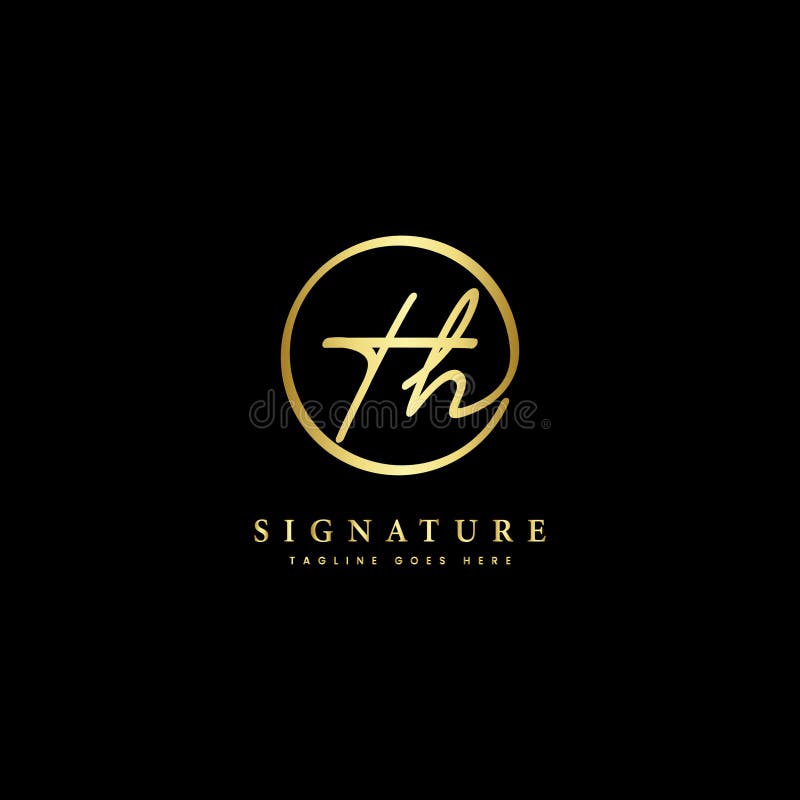 T, H, TH Initial letter handwritten and signature vector logo. Business ...