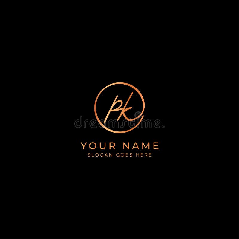 P, K, PK Initial Letter Handwritten and Signature Vector Logo. Business ...